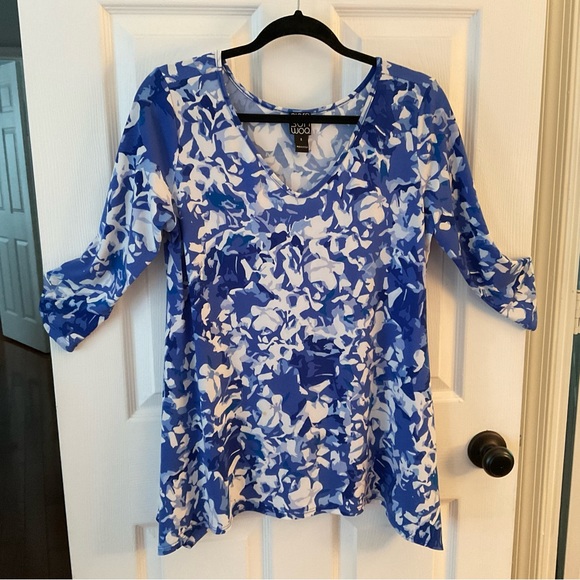 Clara Sun Woo | Tops | Ciara Sun Woo Blue White Swing Top | Poshmark